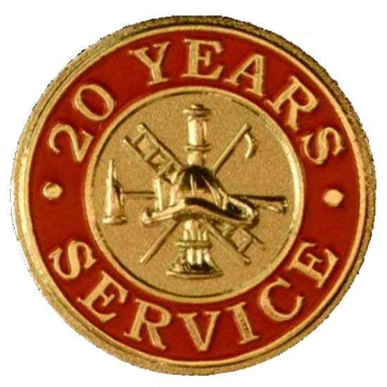 Firefighter Service Pin - 20 Years | Badge And Wallet