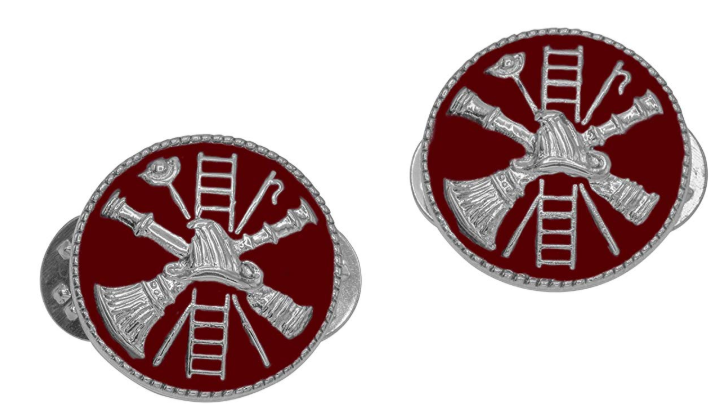Red Fire Scramble Collar Pin Pair | Badge And Wallet