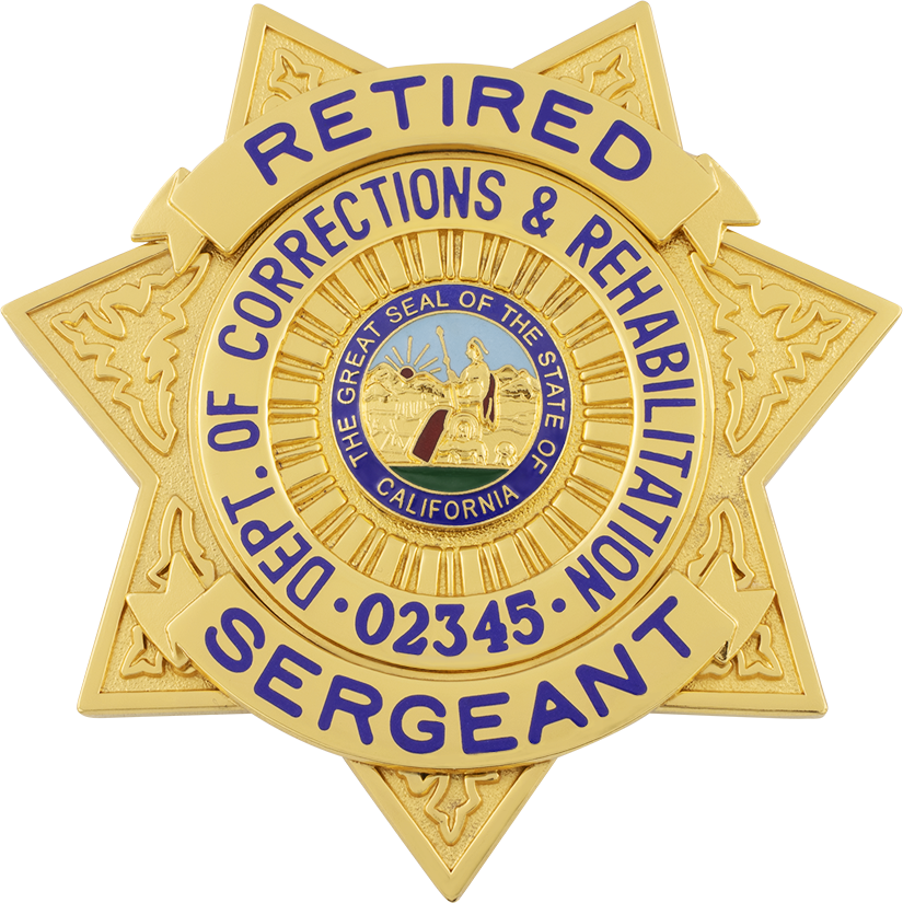 CA Corrections Badge Rank Retired | Badge And Wallet