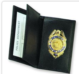 Strong Side Open Double ID Badge Case - Dress Leather | Badge And Wallet